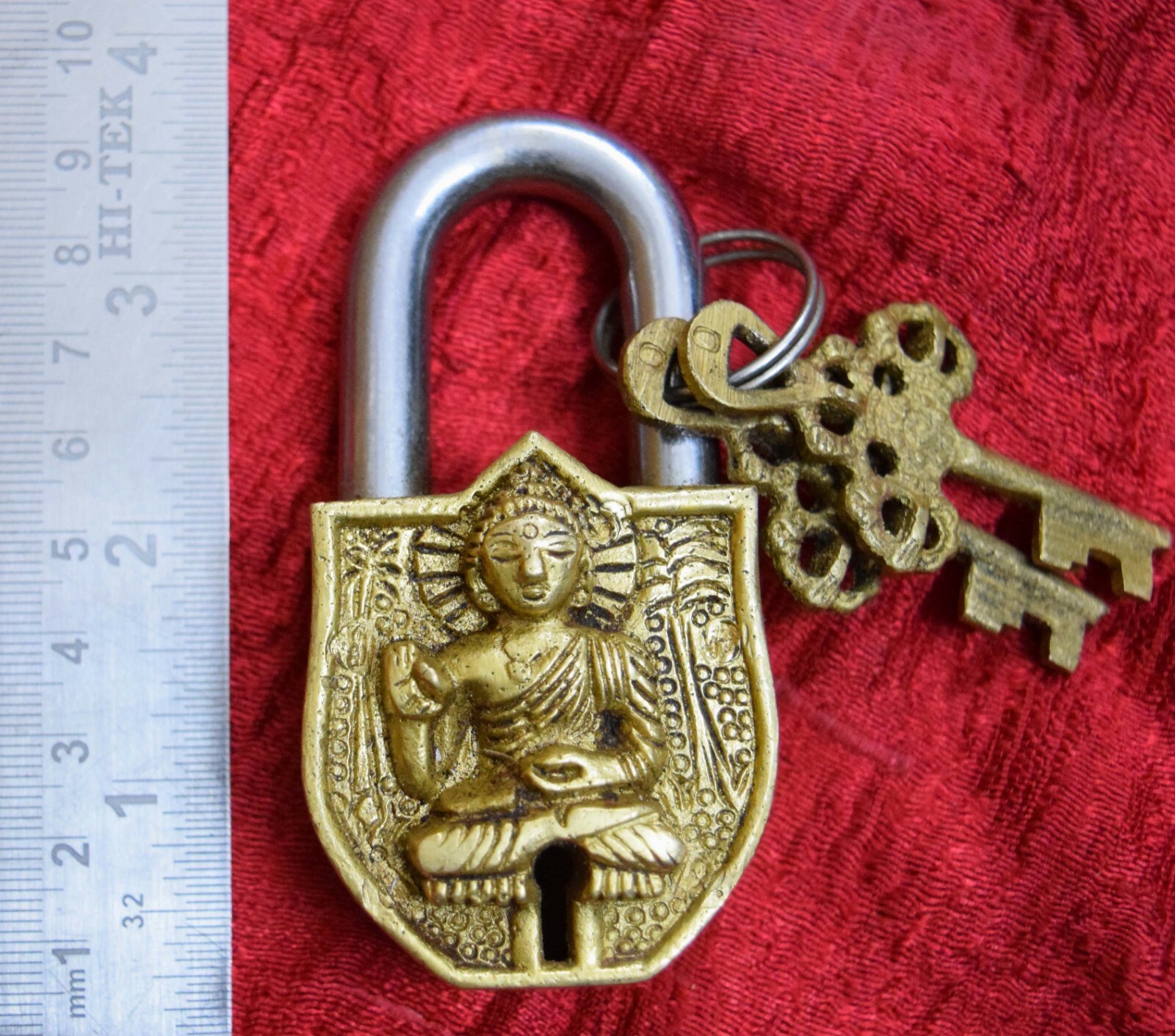 Security Lock Gautam Buddha Buddha Antique Style Brass Padlock Monk ...