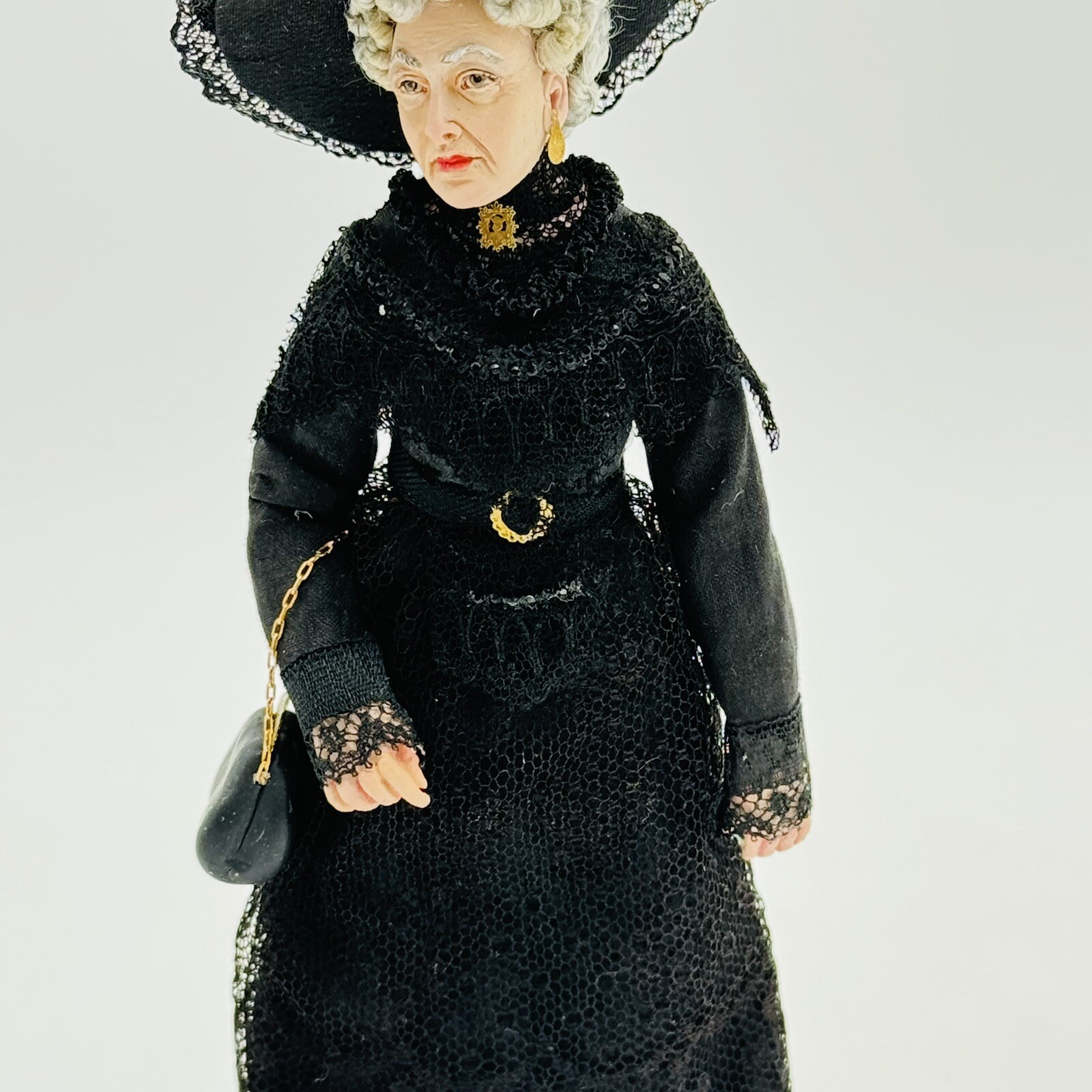 Artisan MARCIA BACKSTROM Mourning Lady Doll '95 Dollhouse Miniature ...