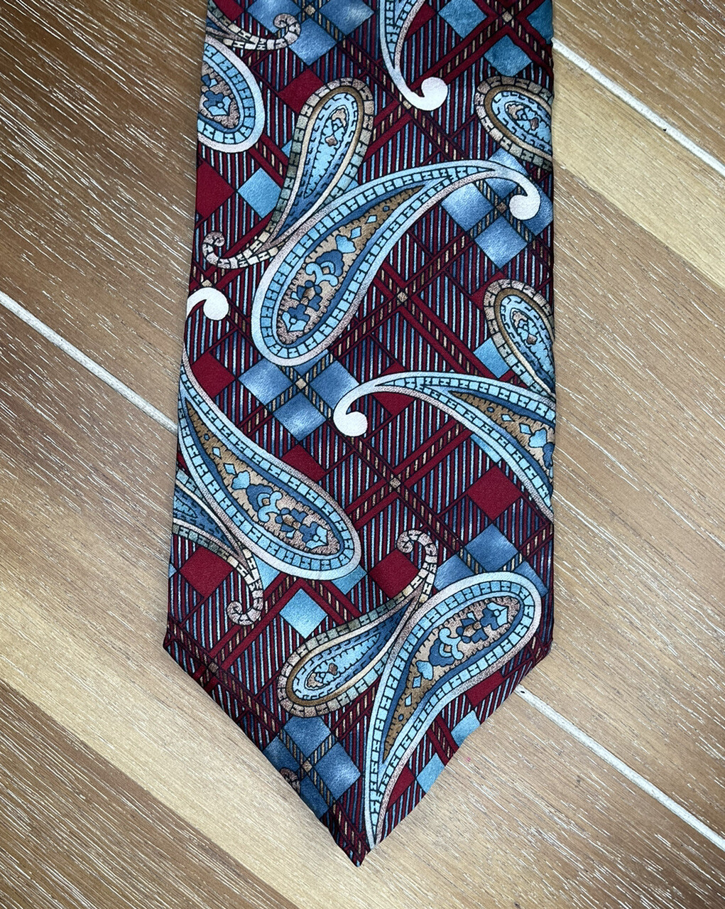Allyn St. George Red Blue Paisley Tie Mens Designer Neck Tie | eBay