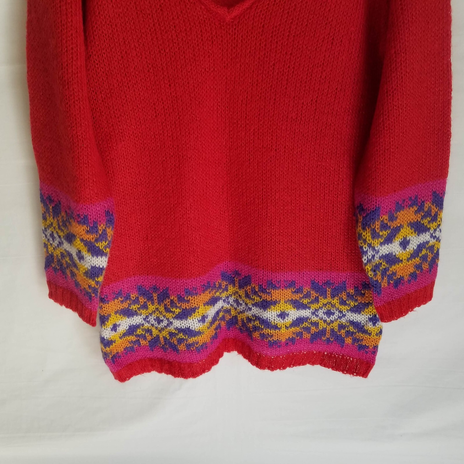 Vintage One Step Up Womens Mohair Acrylic V-Neck Knit Pullover Sweater ...