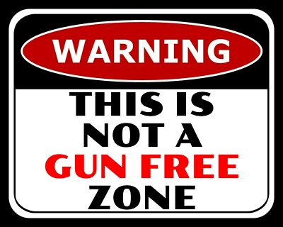 THIS IS NOT A GUN FREE ZONE SECURITY TRESPASS WARNING METAL PLAQUE TIN ...