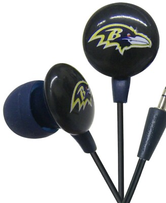 Zeikos NFF10200BAR NFL Baltimore Ravens Mini Ear Buds, Purple/Black | eBay