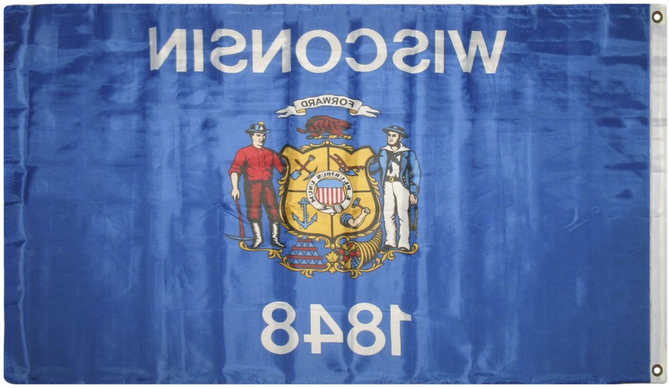 3x5 State of Wisconsin Flag House Banner Super Polyester grommets ...