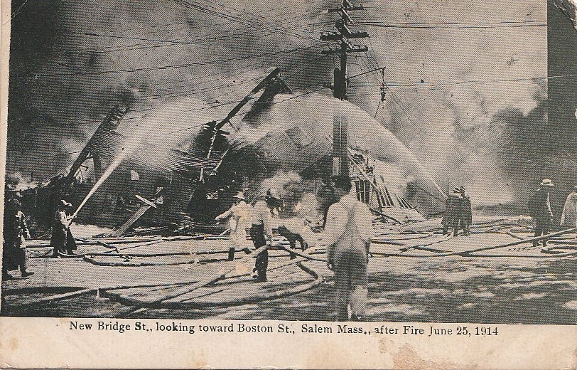 Postcard New Bridge St Looking Toward Boston St Salem MA Fire June 25 ...