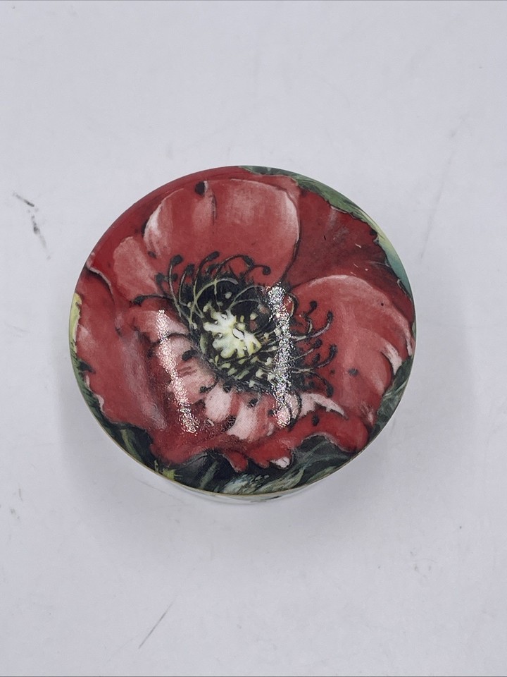 Fine Bone China Red Floral Trinket Box Made In England | eBay