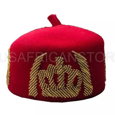 Red High Chief Igbo Cap For Men, Igbo Traditional High Chieftaincy Red ...
