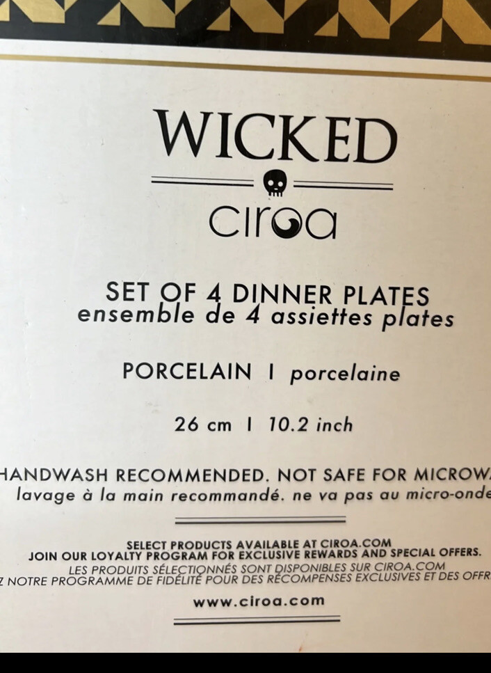 Wicked by Ciroa Halloween Raven Botanical Halloween Porcelain Dinner ...