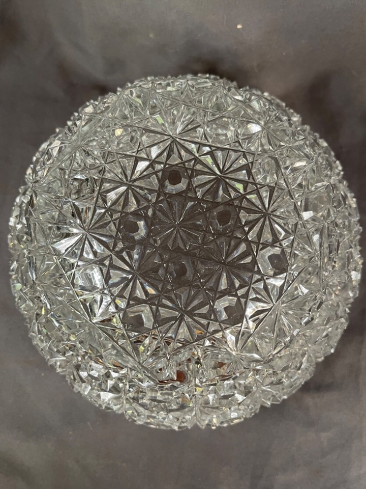 Large Vintage Brilliant style Round Cut Glass Bowl in The Russian ...