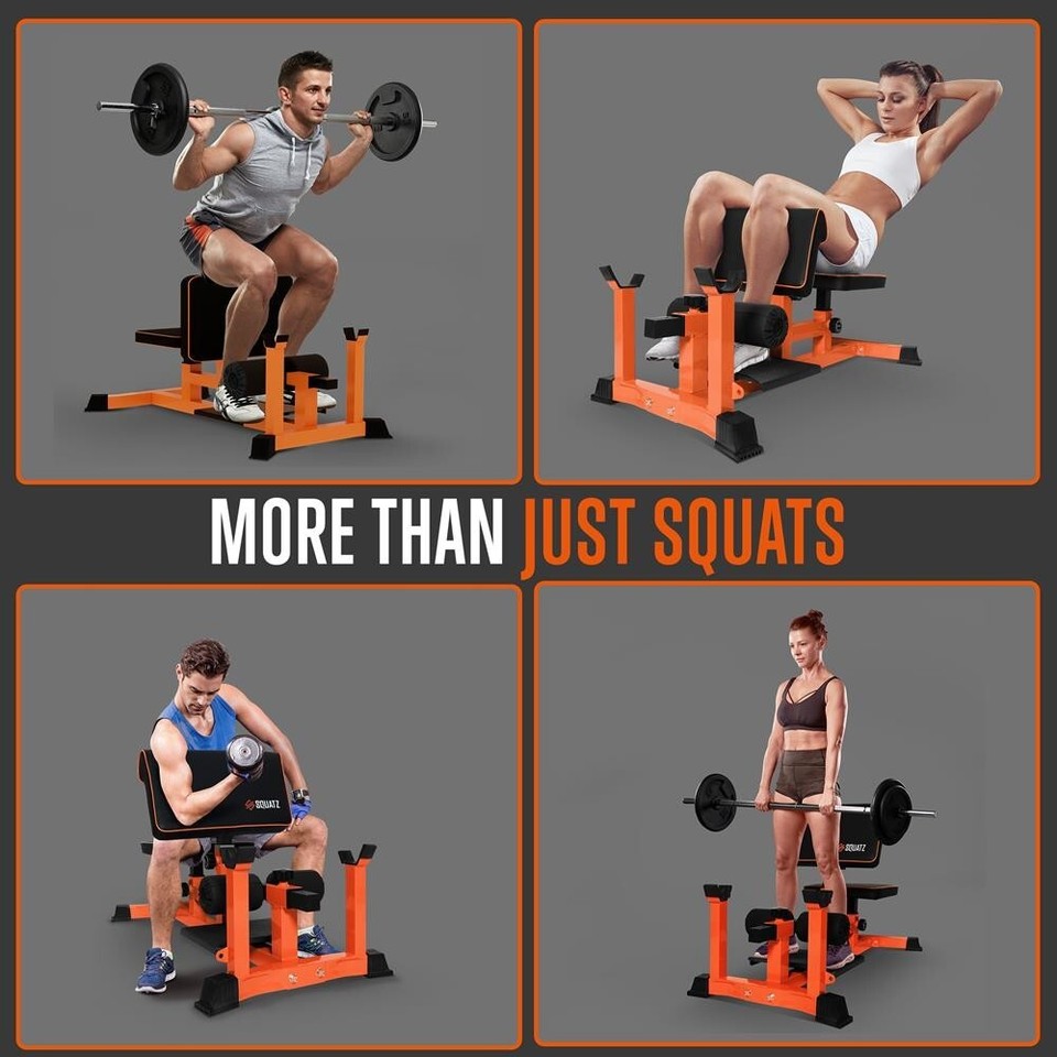 SQUATZ Multi-Function Sissy Squat Machine, Adjustable Squat Bench-Black ...