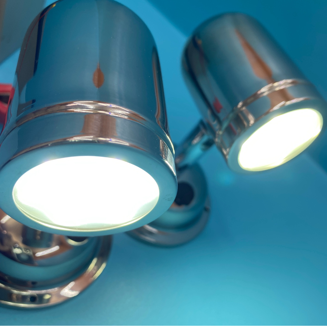 LED CARAVAN READING LIGHTS. 12 VOLT X 2 (1 PAIR) STAINLESS STEEL | eBay