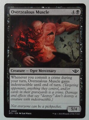 Overzealous Muscle *Common* Magic MtG x1 OTJ Outlaws of Thunder ...