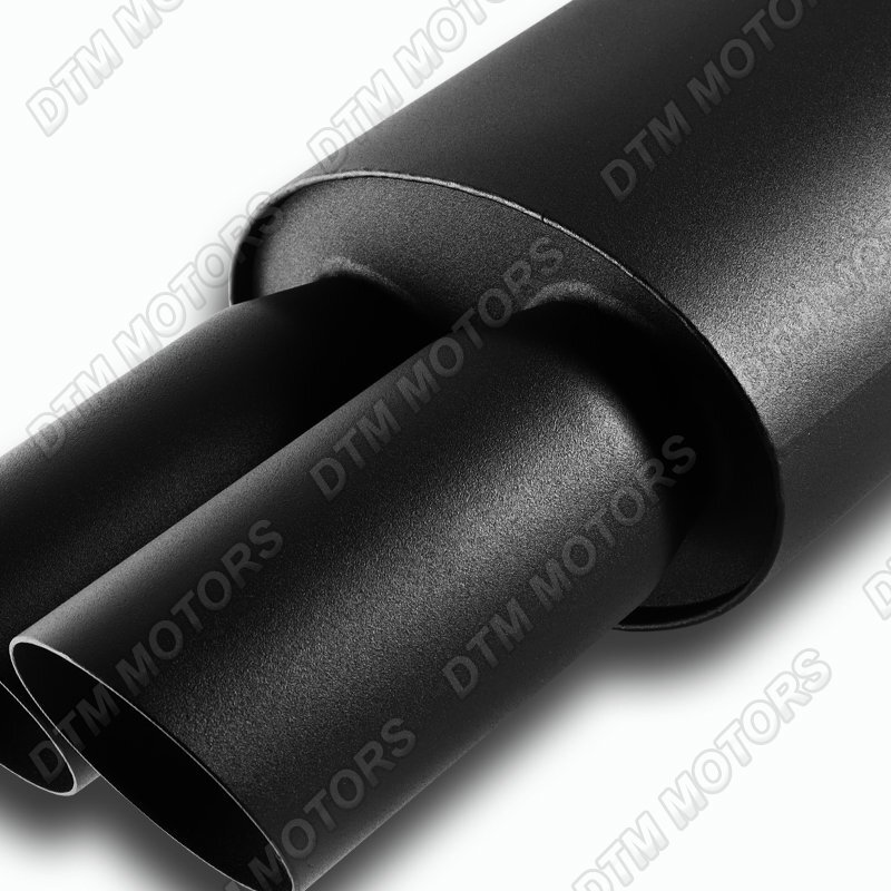 3" Dual Slant Tip T-304 Stainless Steel 3" Inlet Black Weld-on Muffler ...