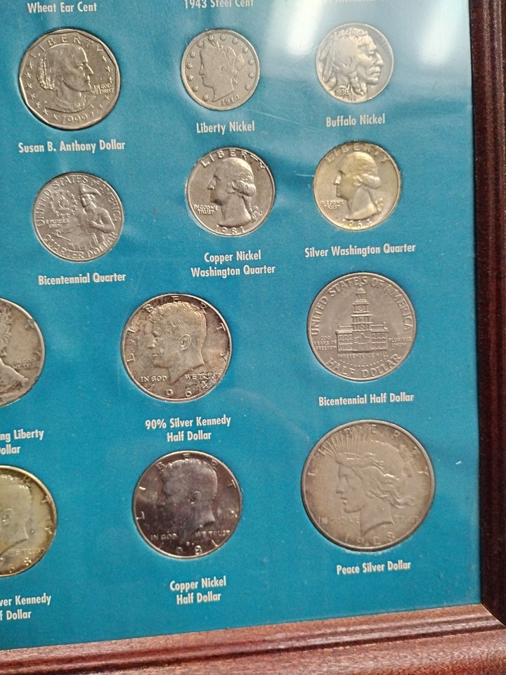 United States 20th Century Type Coins Complete Set Framed Nice Set 29 ...