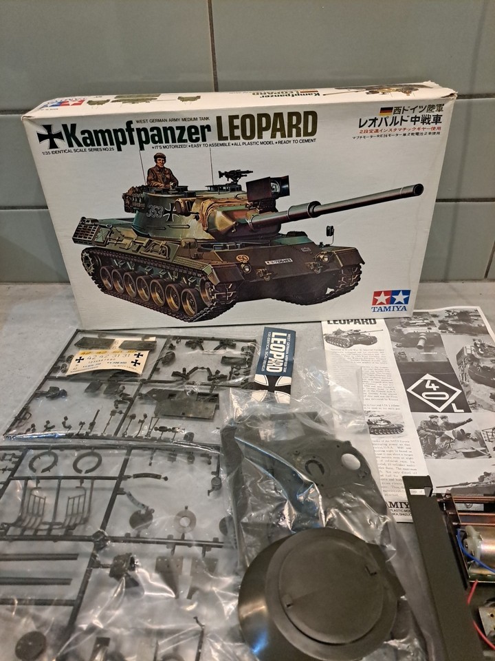 rare tamiya kampfpanzer leopard model tank kit motorized. 1:35 scale ...