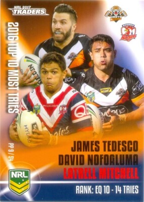 2017 NRL Traders Puzzle pieces PP9/54 Tedesco, Mitchell & Nofoaluma-Top ...