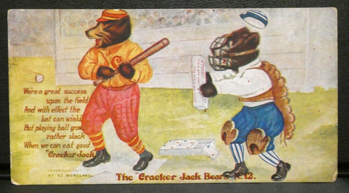 1907 Rare Baseball Cracker Jack Bears Antique Postcard | eBay
