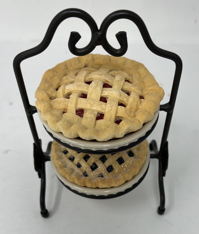 Longaberger Collectors Club Mini Wrought Iron Pie Stand+(2) Plates+(2 ...
