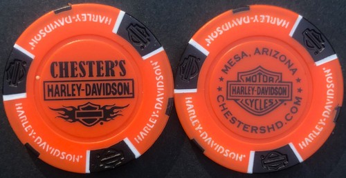 Chester's Harley-Davidson® in Mesa, AZ Collectible Poker Chip Orange ...