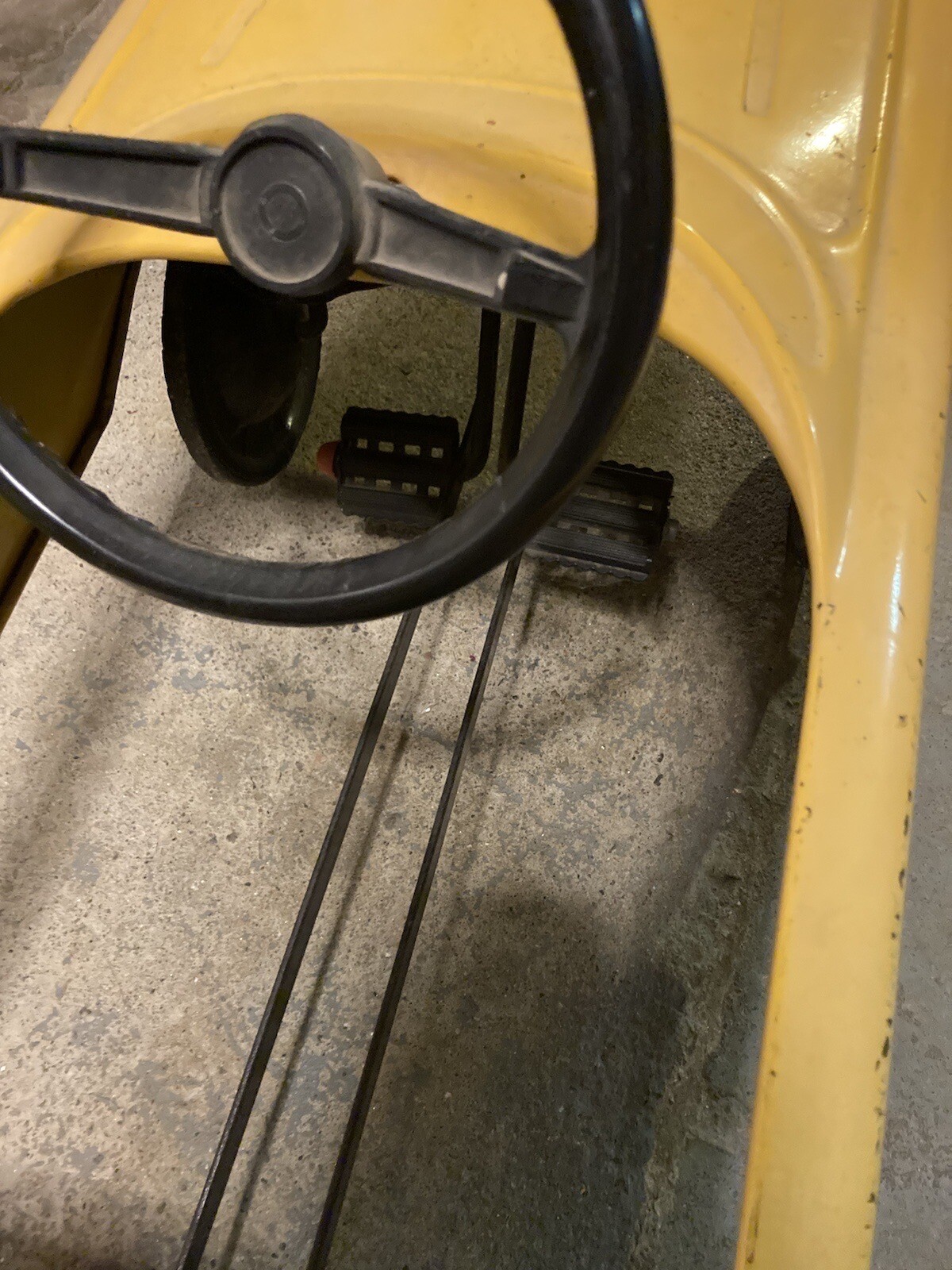 Vintage AMF yellow PACER Pedal Car~Metal Collectible Riding Hot Rod ...