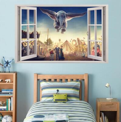 Dumbo 3D Window Decal Wall Sticker Art Home Decor Mural Disney Kids FS ...