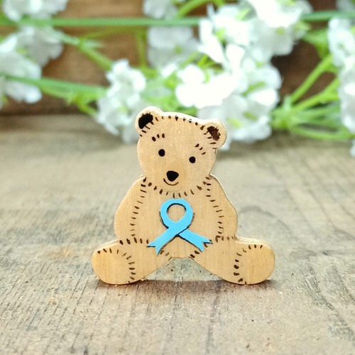 Prostate Cancer Awareness Handmade Blue Ribbon Bear Pin Badge Support ...