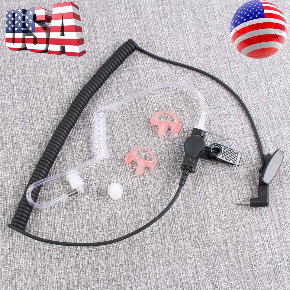 2.5mm Earpiece Headset W/ Coiled Tube For Harris Police Radio XG25 XG75 ...