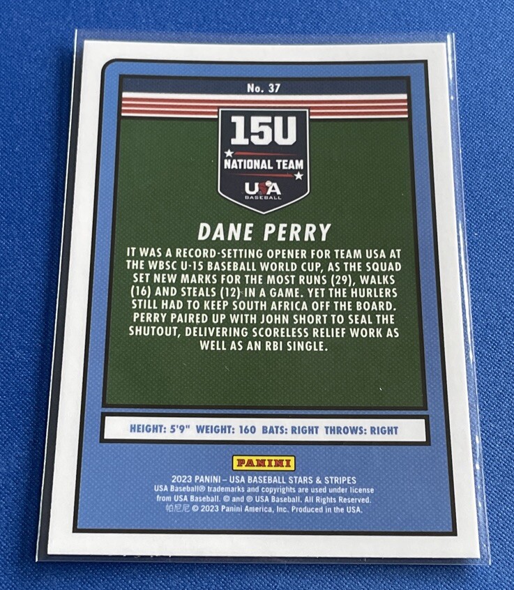 2023 Panini USA Stars & Stripes #37 Dane Perry U-15 National Team | eBay