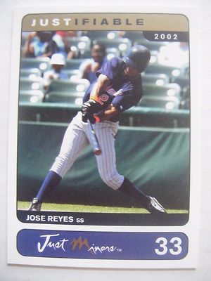JOSE REYES RARE METS 2002 Just Minors baseball cards ROOKIE BINGHAMTON ...