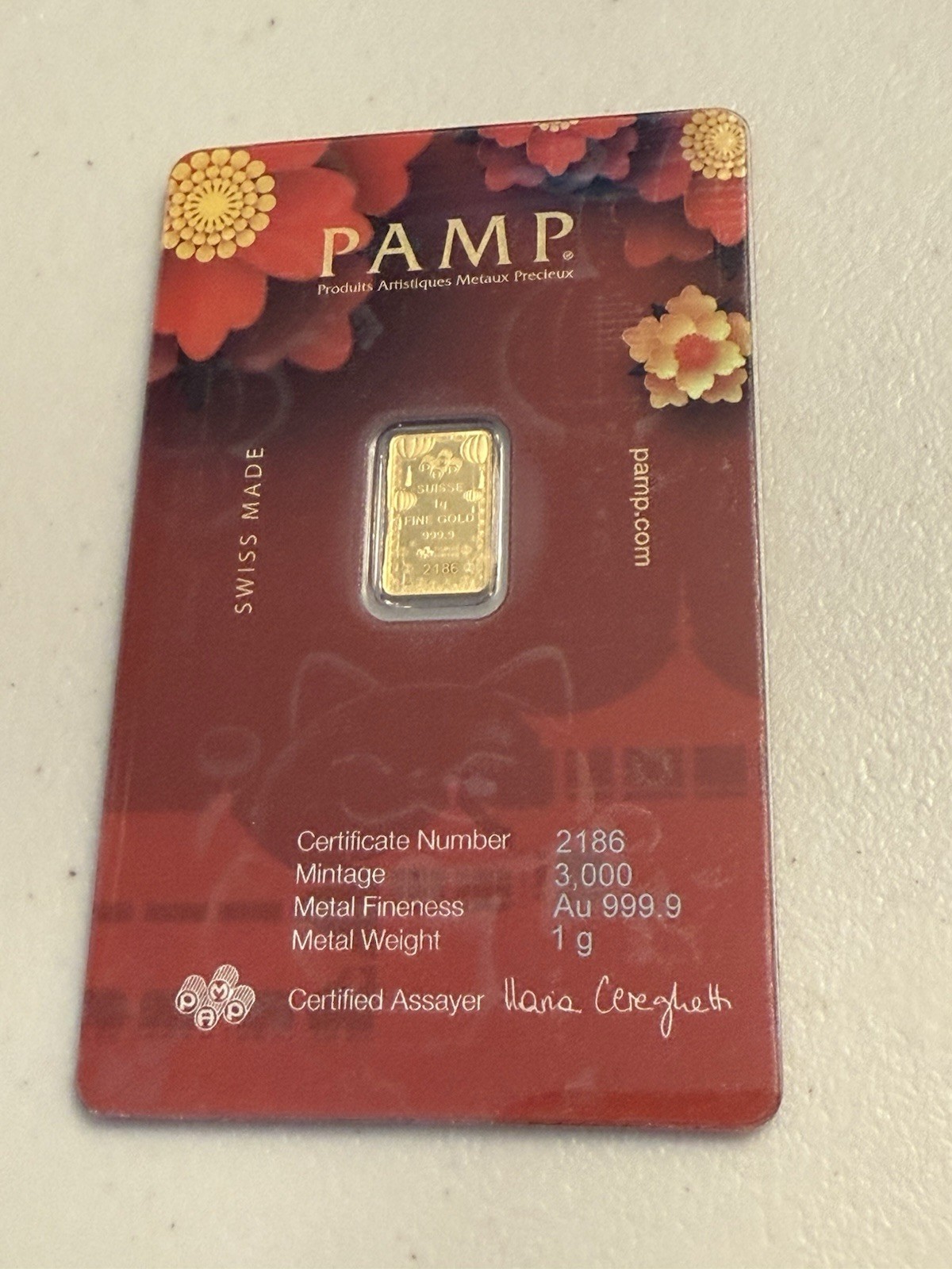 Super LOW Mintage of 3,000 Worldwide Pamp 1 Gram Gold Lucky Cat | eBay