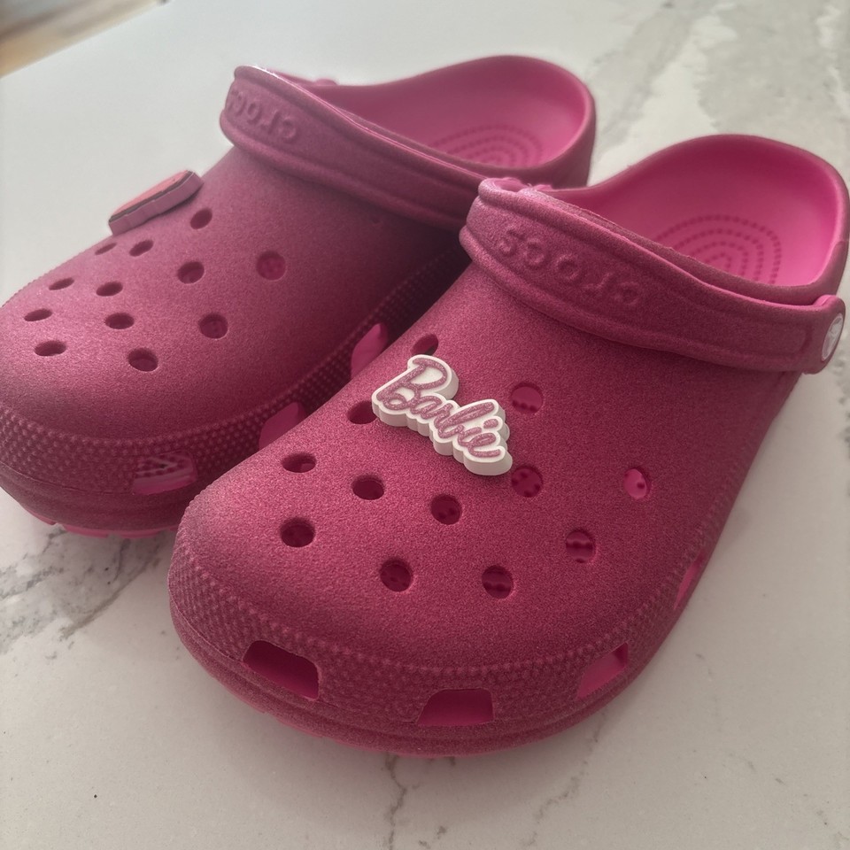 Crocs Classic Glitter Clogs Hot Pink Crush Womens 11 Mens 9 Barbie ...