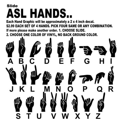 Decal Die Cut Vinyl Sticker American Sign Language and more | eBay