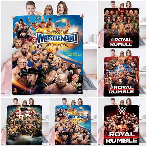 WWE Wrestling Flannel Blanket Cozy Sofa Bed Home Nap Throw Rug Over ...