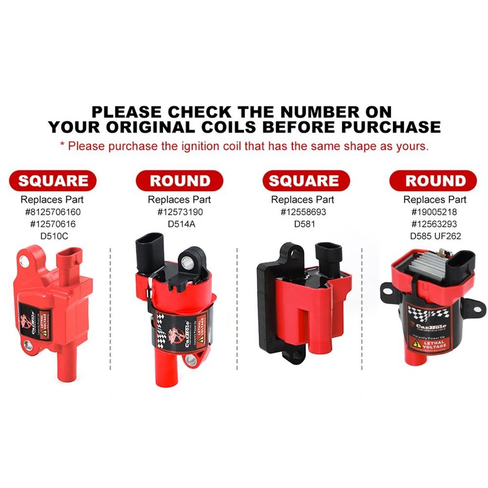 8 Pack UF271 Ignition Coils for Hummer H2 Cadillac Chevy Savana GMC ...