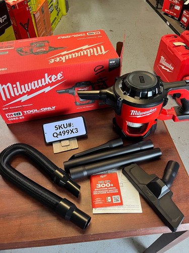 Milwaukee Bagless M18 18V Cordless HEPA Compact Handheld Vacuum (Tool ...