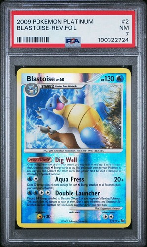 BLASTOISE 2/127 PSA 7 2009 PLATINUM REVERSE HOLO POKEMON CARD ENGLISH ...