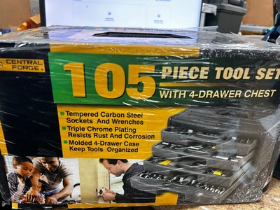 105 Piece Tool Set with 4-Drawer Chest - Mechanics Tool Kit, Ratchets ...