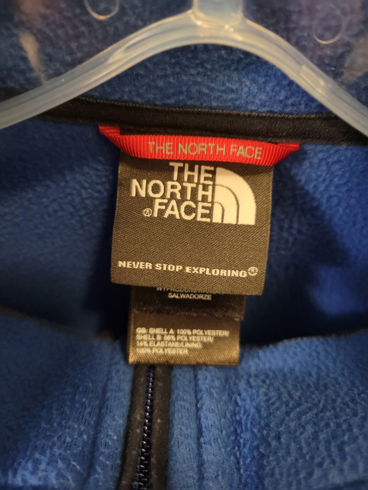 The North Face Fleece Half Zip Pullover Medium Jacket Blue Black ...