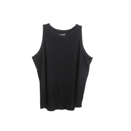 NWT TERRA & SKY Black Soot High Neck Ribbed Tank Top Sz 3X (24/26) z1 ...