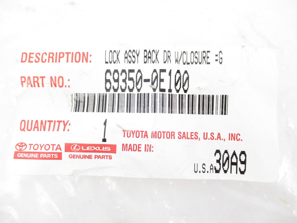 GENUINE TOYOTA RAV4 VENZA HIGHLANDER LIFTGATE BACK DOOR LOCK OEM 69350 ...