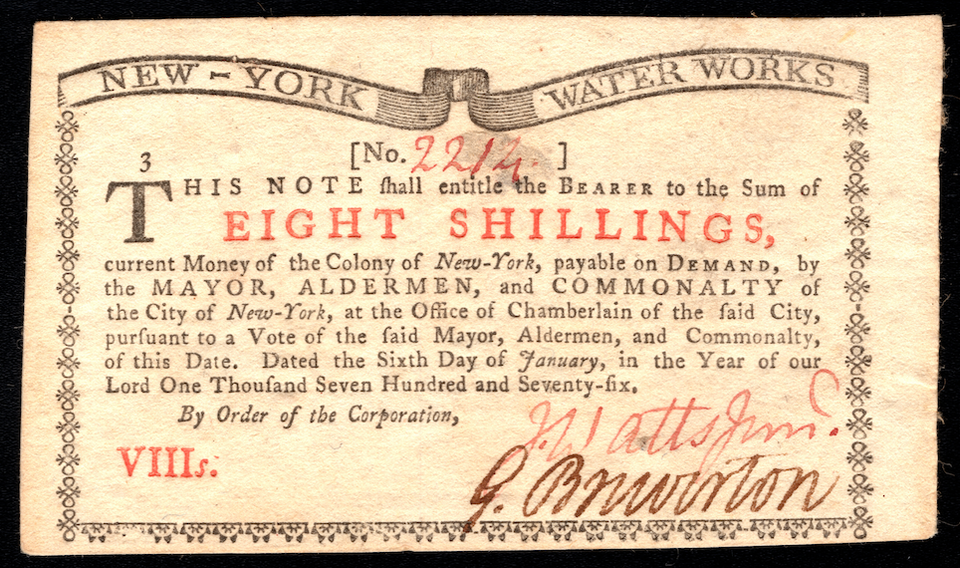 New York Colonial Note Fr#NY-184 January 6, 1776 8s PMG 63 EPQ ...