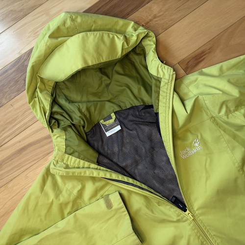 Jack Wolfskin Waterproof Jacket Womens Sz M Lime Green Hard Shell ...