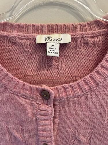 The Tog Shop Womens Long Sleeve Wool Sweater Size Medium Pink Cable ...