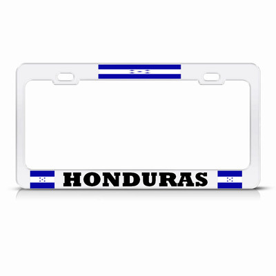 HONDURAS FLAG WHITE Metal License Plate COUNTRY FLAG AUTO SUV Tag ...