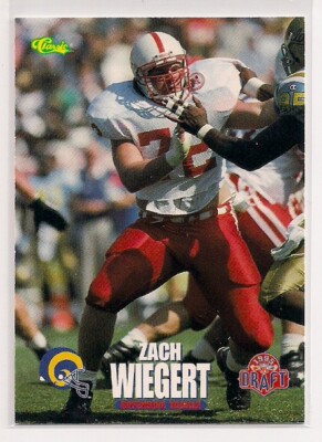 1995 ZACH WIEGERT CLASSIC #88 ROOKIE NEBRASKA CORNHUSKERS ST. LOUIS ...