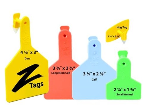 Z-Tag One Piece Calf Identification Ear Tag with Long Neck - Purple ...