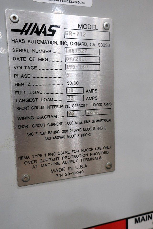 2011 HAAS GR-712 CNC 3-AXIS GANTRY ROUTER, 72" x 144" TABLE, COOLANT | eBay
