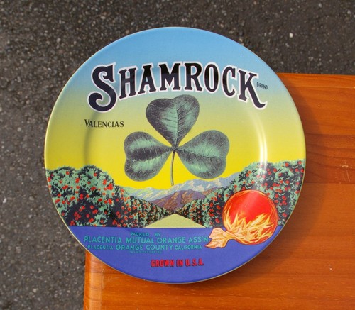 Shamrock Valencias Orange California 8" Plate by Oneida Vintage Label ...