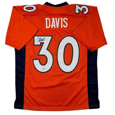 Autographed/Signed Terrell Davis Denver Orange Football Jersey Beckett ...