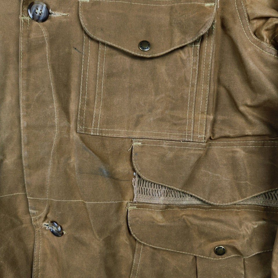 Vintage Filson Style 66 Tin Cloth 44 XL Tan Waxed Cotton Field Jacket ...