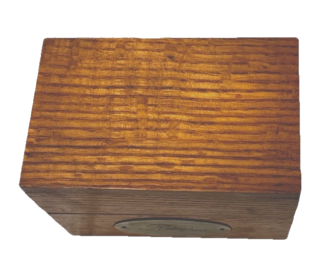 Vintage Recipe Box Wooden Brass Recipe Plate Hinged Divider Included ...